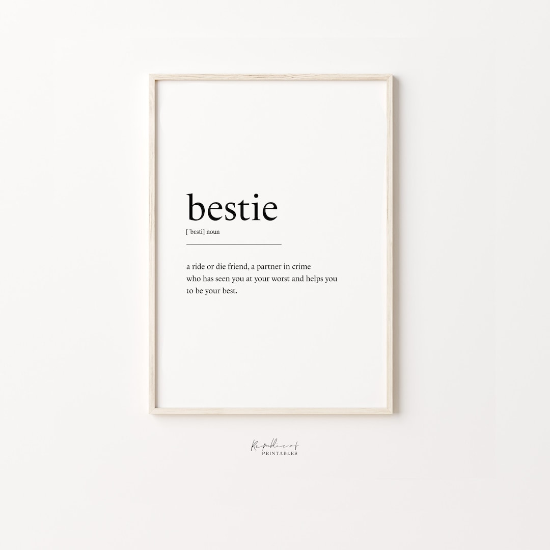 Bestie Printable Wall Art Instant Download Poster Print Printable Quote ...