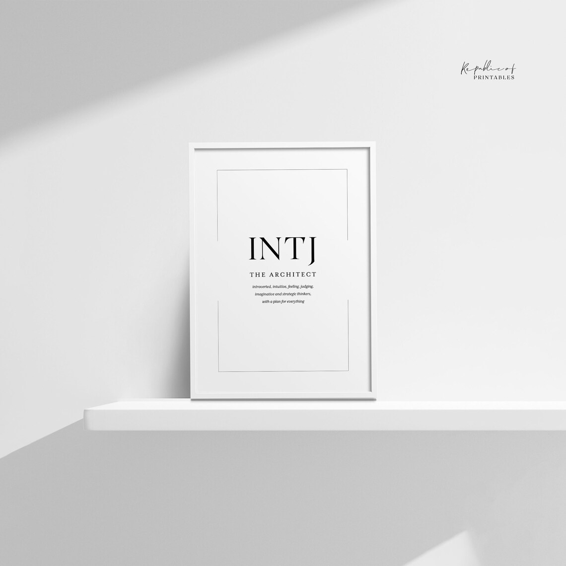 INTJ Printable Wall Art MBTI Printable Poster Myers-briggs Type ...