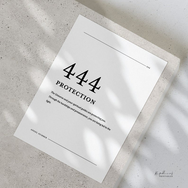 Angel Number 444 Printable Wall Art Divine Message - Etsy