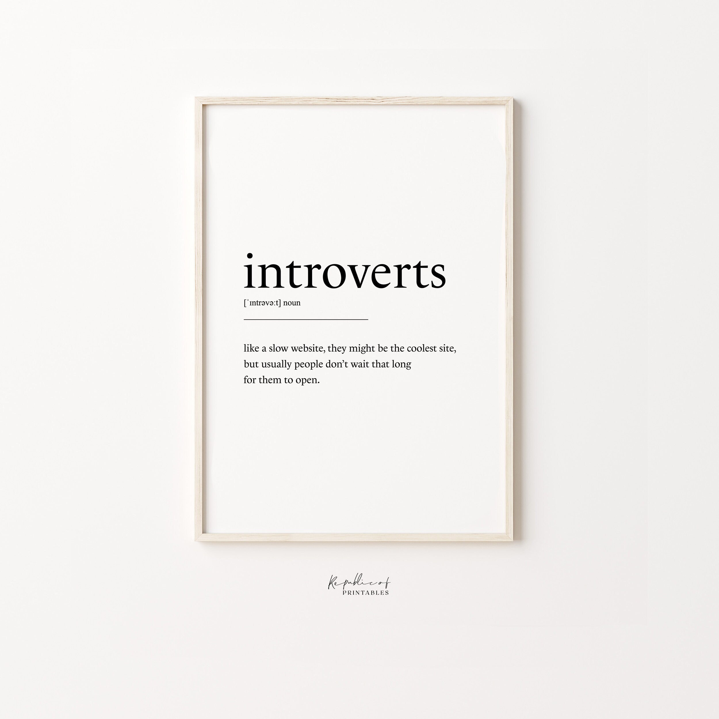 Introverts Printable Wall Art Instant Download Poster Print Printable ...