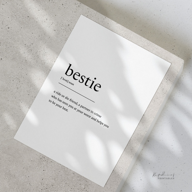 Bestie Printable Wall Art Instant Download Poster Print Printable Quote ...