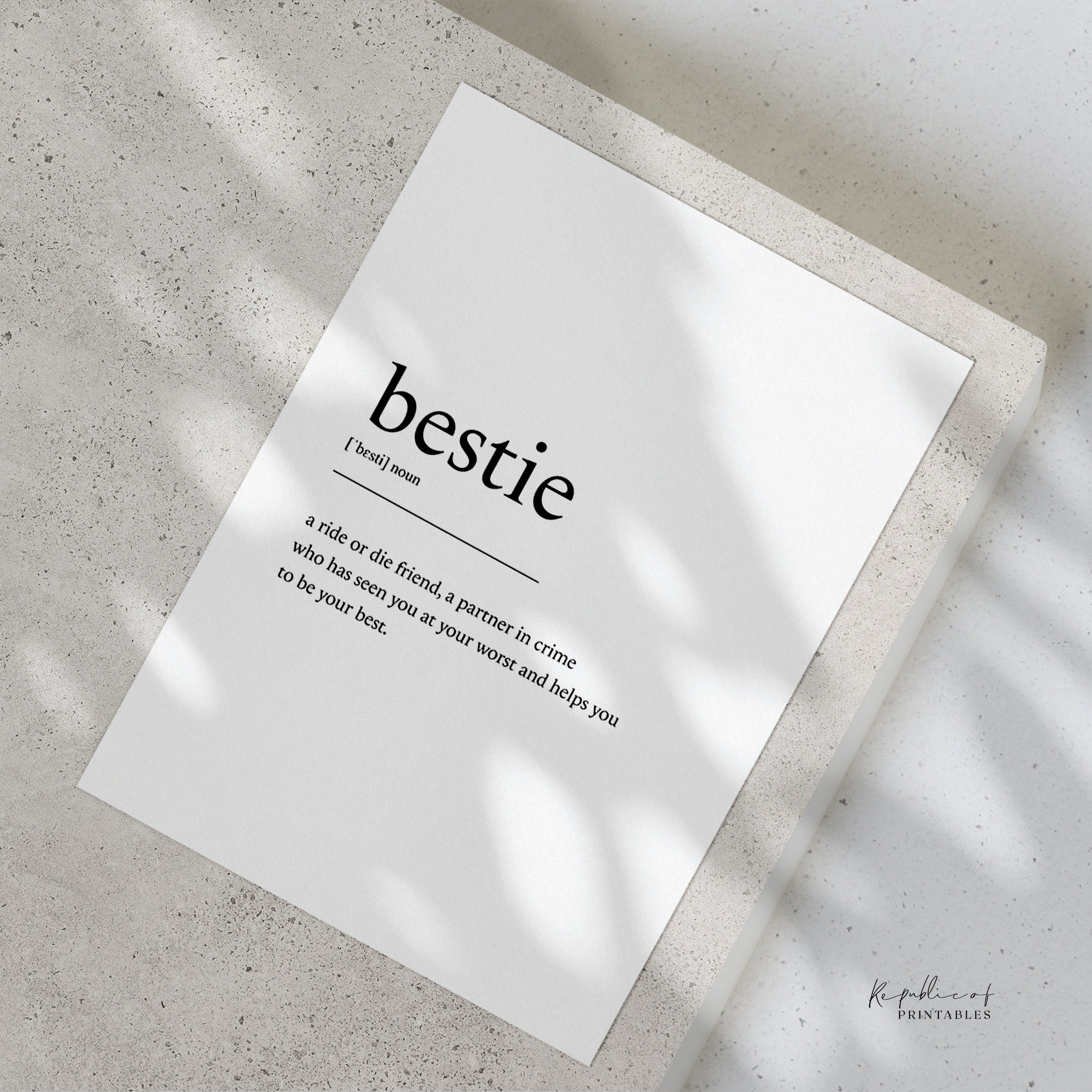 Bestie Printable Wall Art Instant Download Poster Print Printable Quote ...