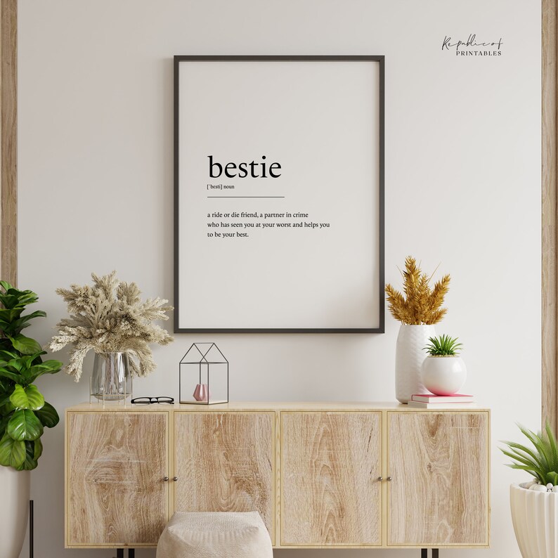 Bestie Printable Wall Art Instant Download Poster Print Printable Quote ...