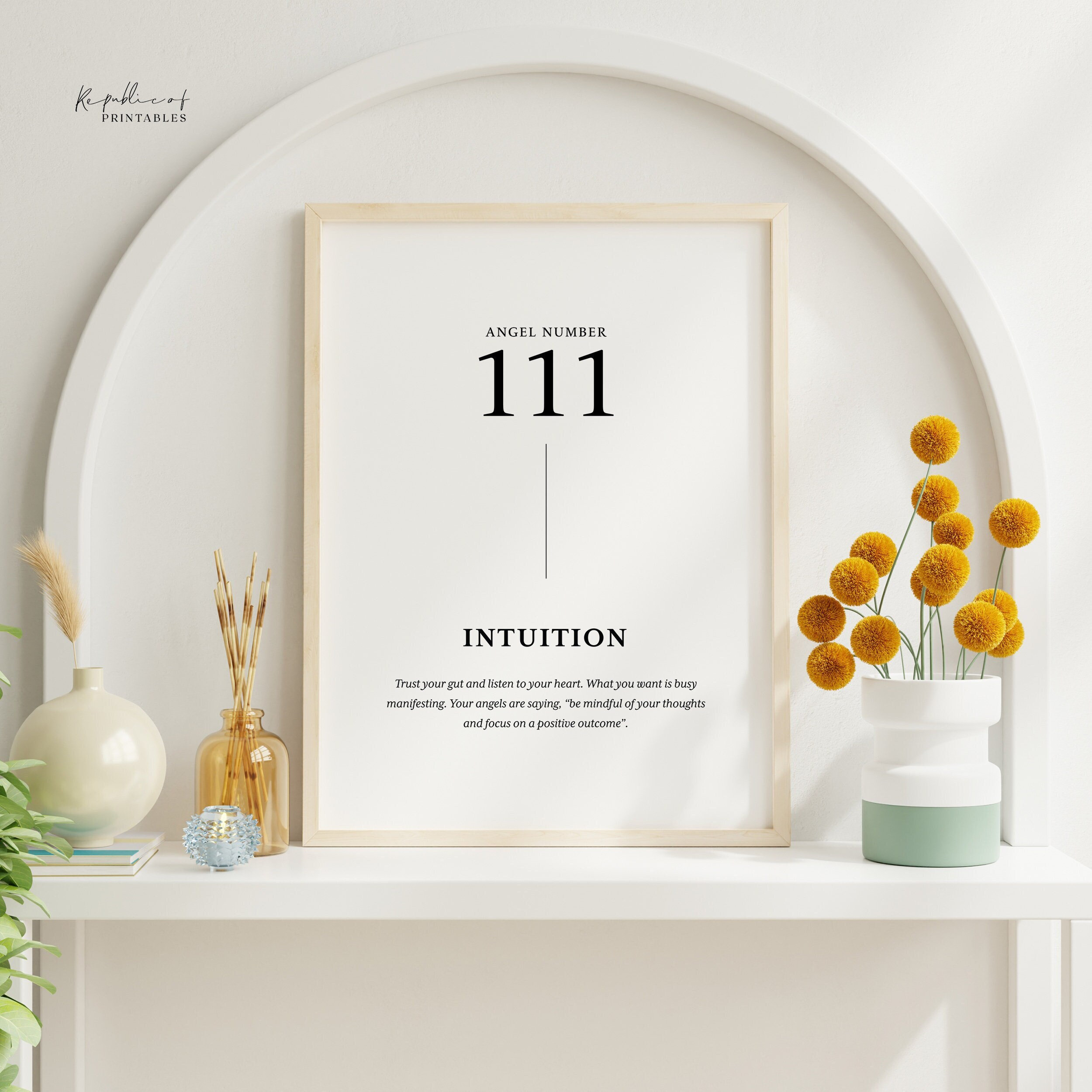 Angel Number 111 Printable Poster Divine Message Spiritual Message ...