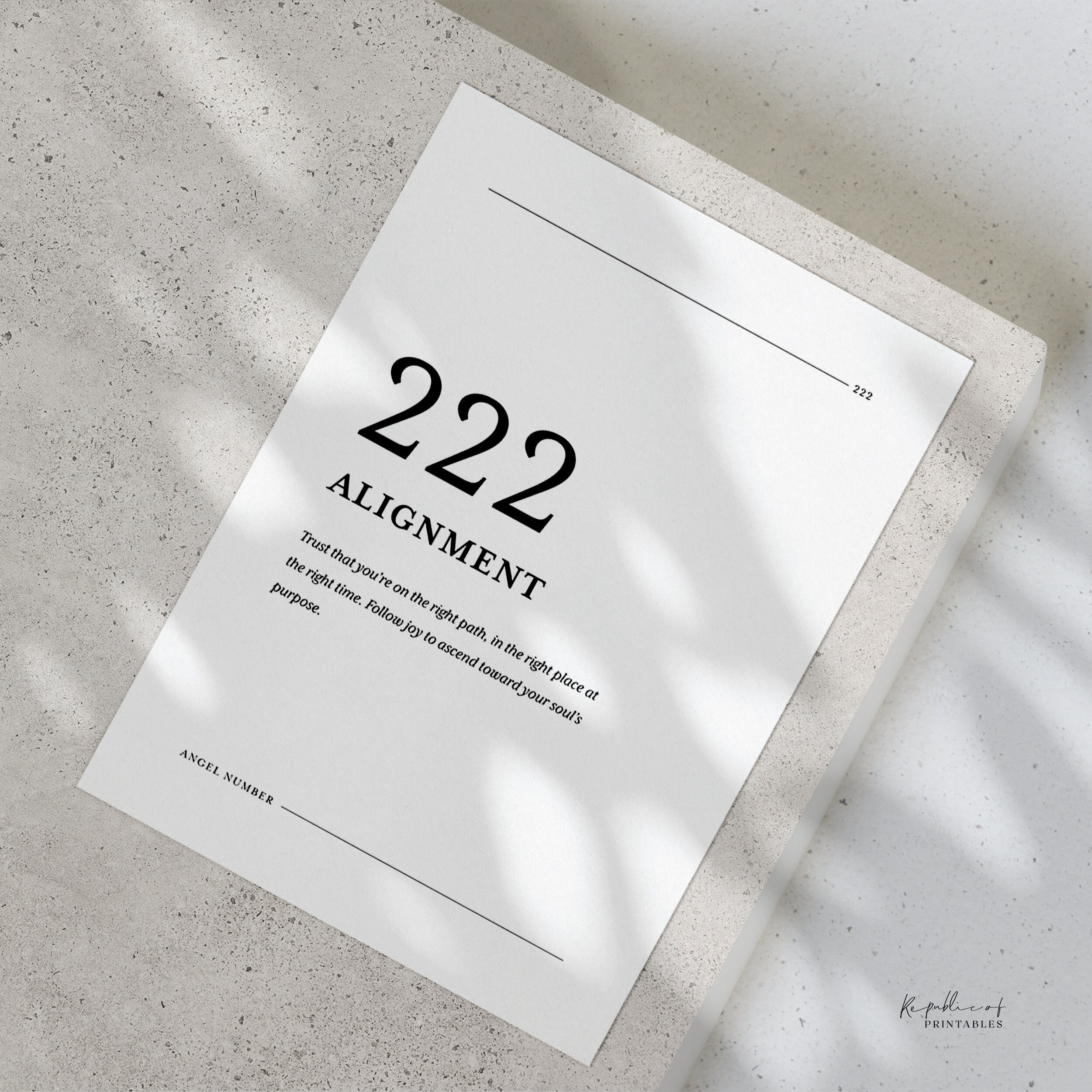 Angel Number 222 Printable Wall Art Divine Message Spiritual Message ...