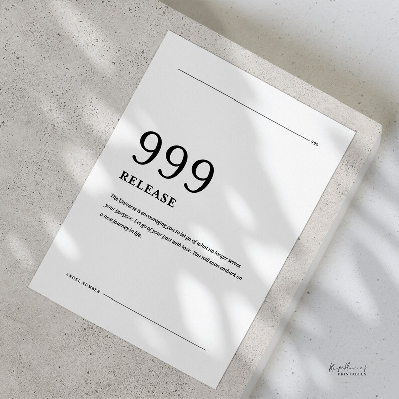 Angel Number 999 Printable Poster Divine Message - Etsy
