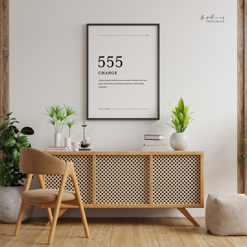Angel Number 555 Printable Wall Art Divine Message Spiritual Message ...