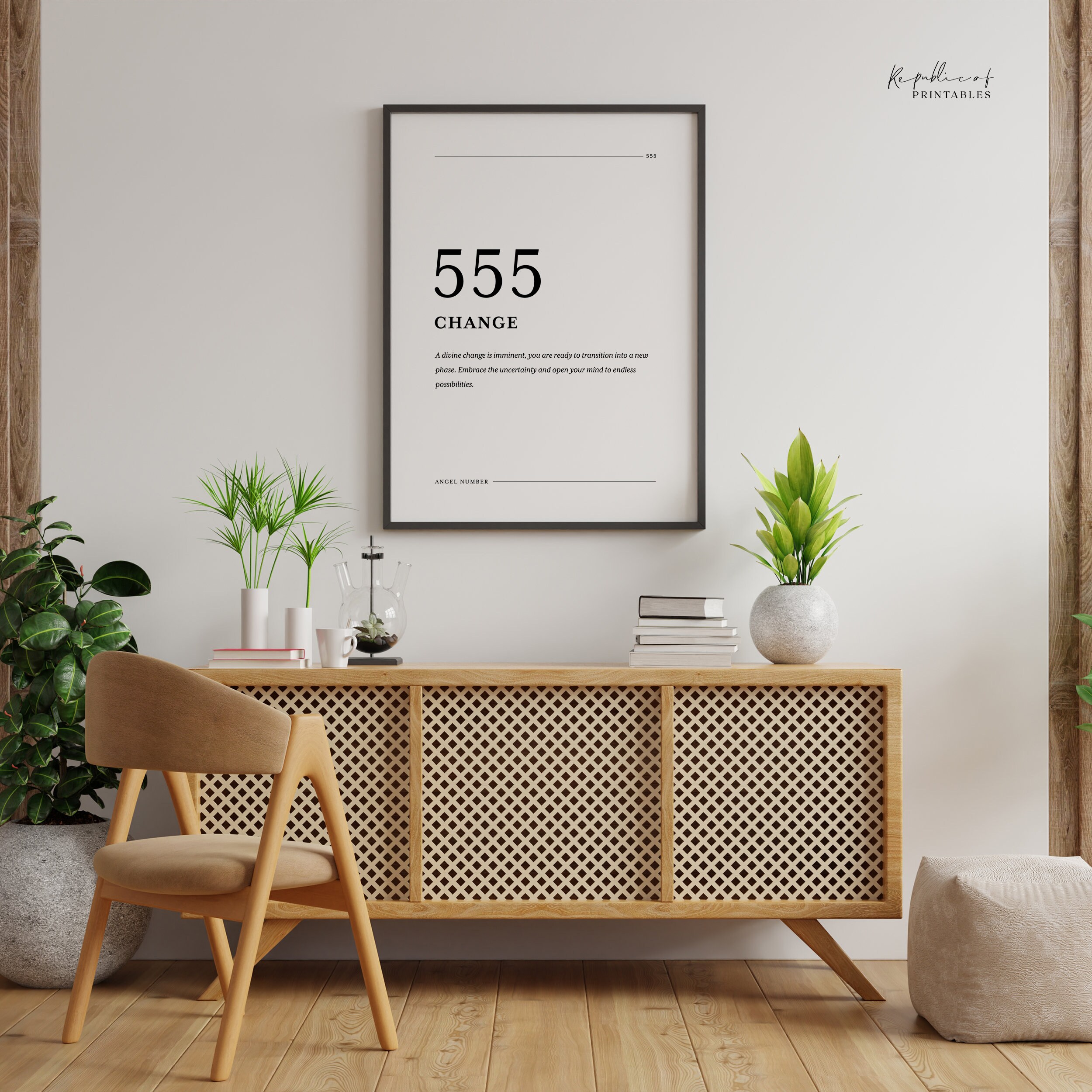 Angel Number 555 Printable Wall Art Divine Message Spiritual Message ...