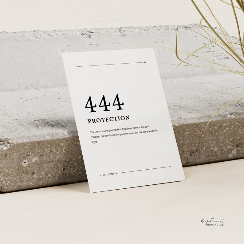 Angel Number 444 Printable Wall Art Divine Message - Etsy