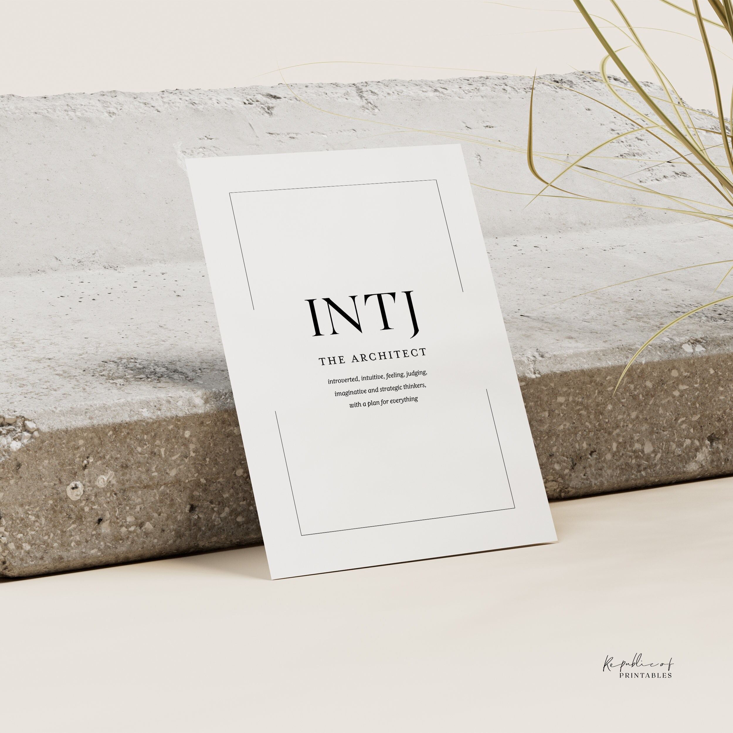 INTJ Printable Wall Art MBTI Printable Poster Myers-briggs Type ...