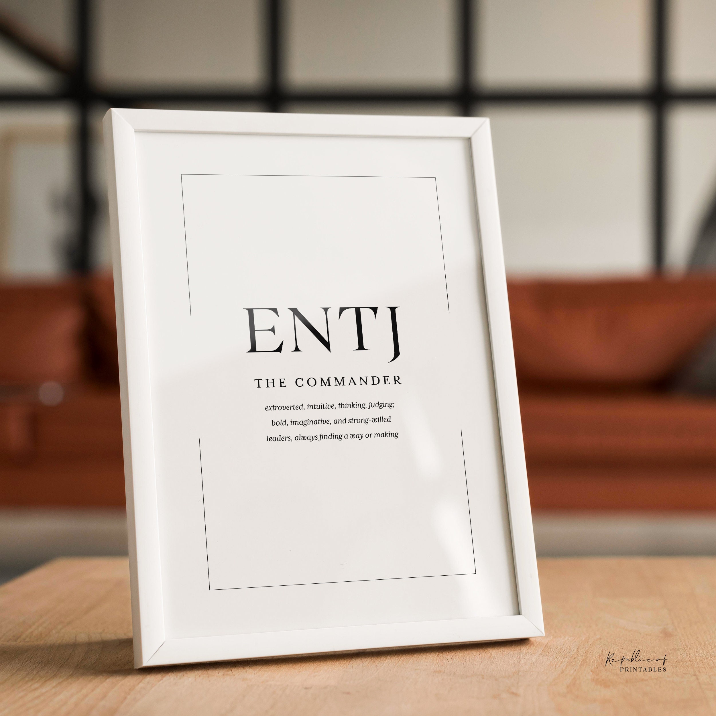 ENTJ Printable Wall Art MBTI Printable Poster Myers-briggs Type ...
