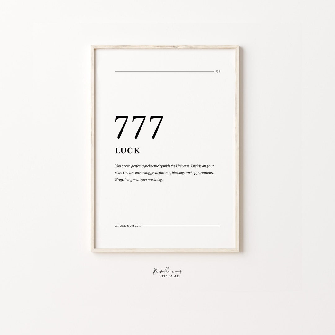 Angel Number 777 Printable Poster Divine Message Spiritual Message ...