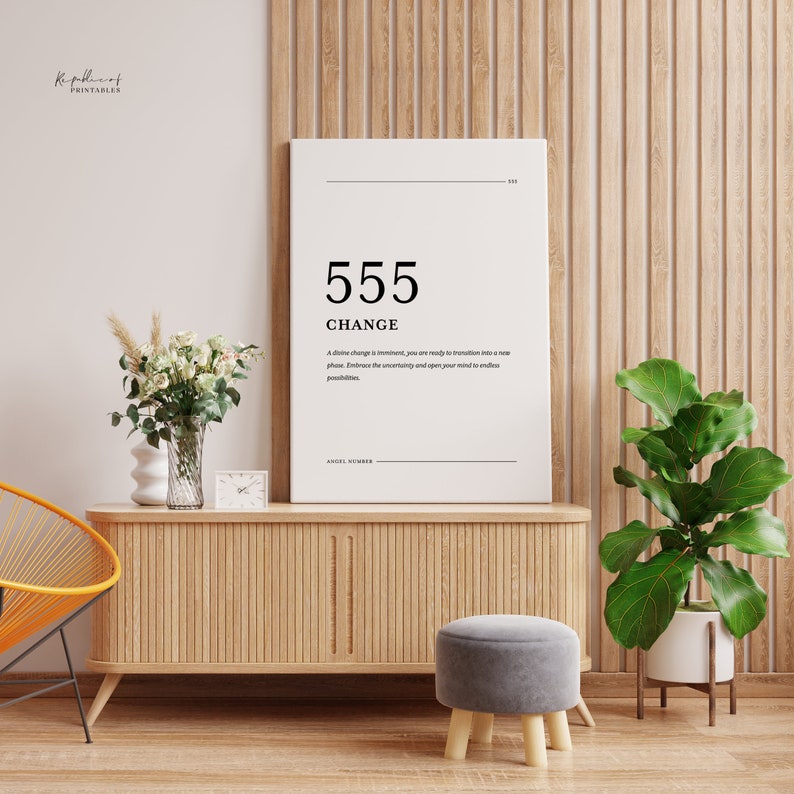 Angel Number 555 Printable Wall Art Divine Message Spiritual Message ...
