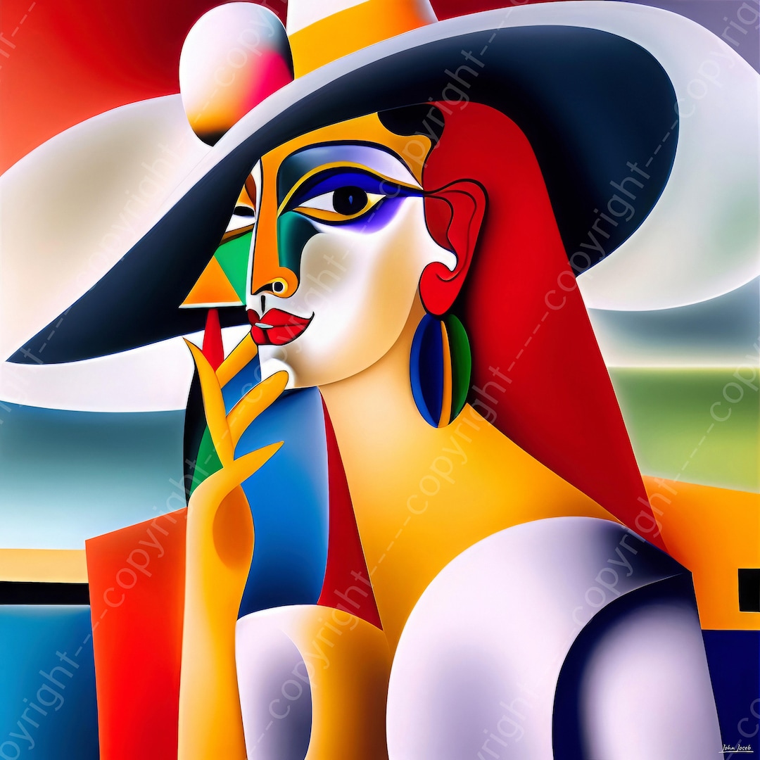 John Joseb Art Canvas Painting or Poster Woman With Hat, Picasso ...