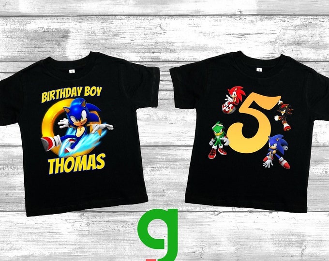 Custom Sonic Birthday Shirt, Sonic Family Shirt, Personalized Sonic the ...