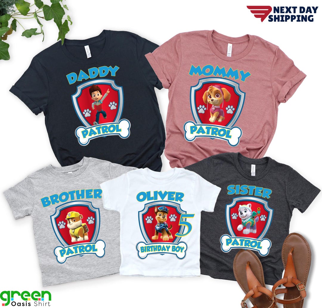 Patrol Birthday Shirt, Custom Patrol Birthday Tshirt, Family Matching ...
