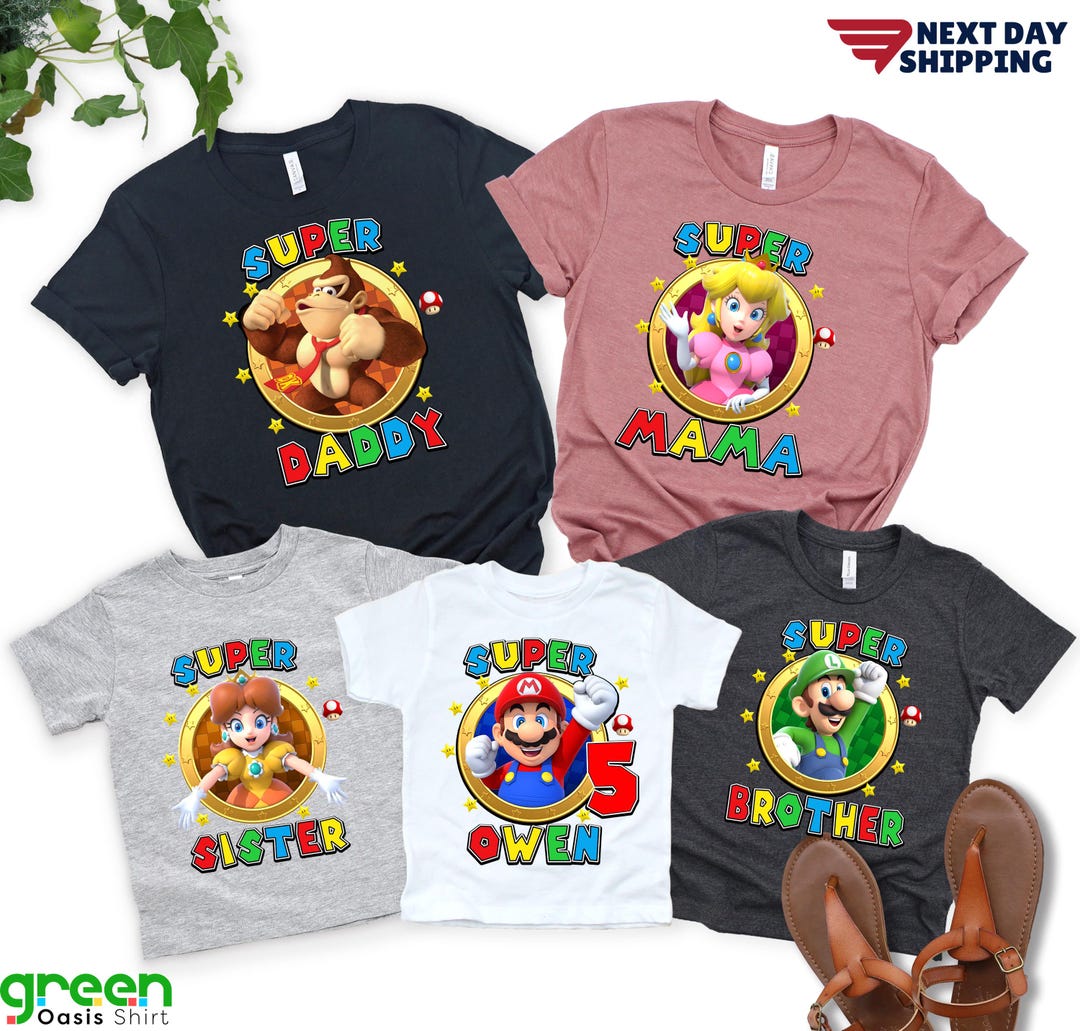 Super Mario Birthday Shirt, Mario Birthday Party T-shirt, Personalized ...