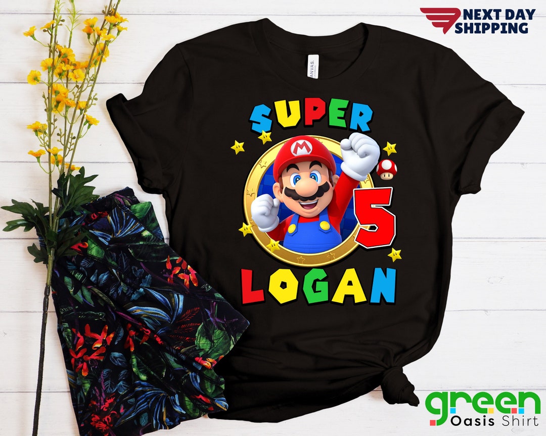 Super Mario Birthday Shirt, Mario Birthday Party T-shirt, Personalized ...