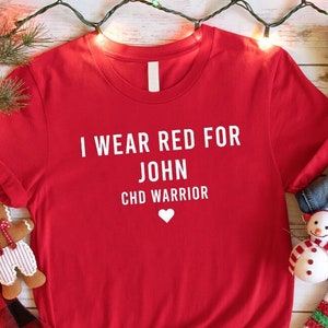 Custom CHD Awareness Shirt, I Wear Red CHD Warrior, Personalized Heart ...
