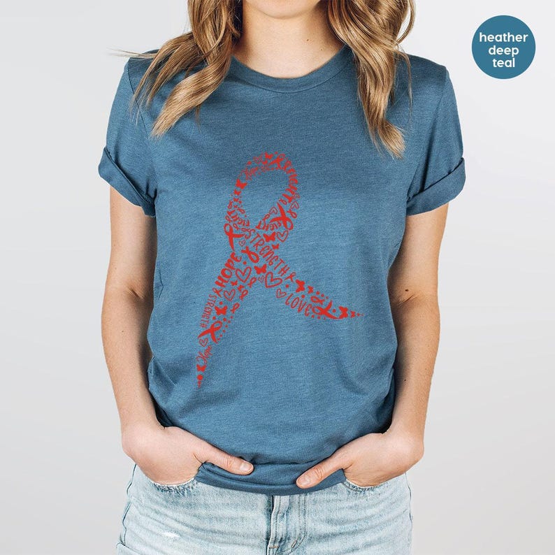 Red Ribbon Stroke Shirt, Stroke Awareness T-shirt, Stroke Survivor ...