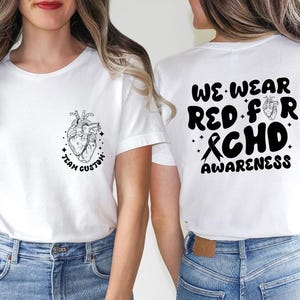 Custom CHD Awareness Shirt, I Wear Red CHD Warrior, Personalized Heart ...