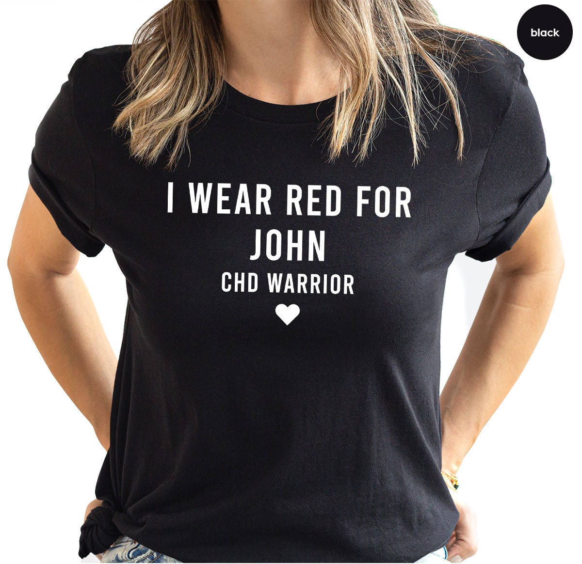 Custom CHD Awareness Shirt, I Wear Red CHD Warrior, Personalized Heart ...