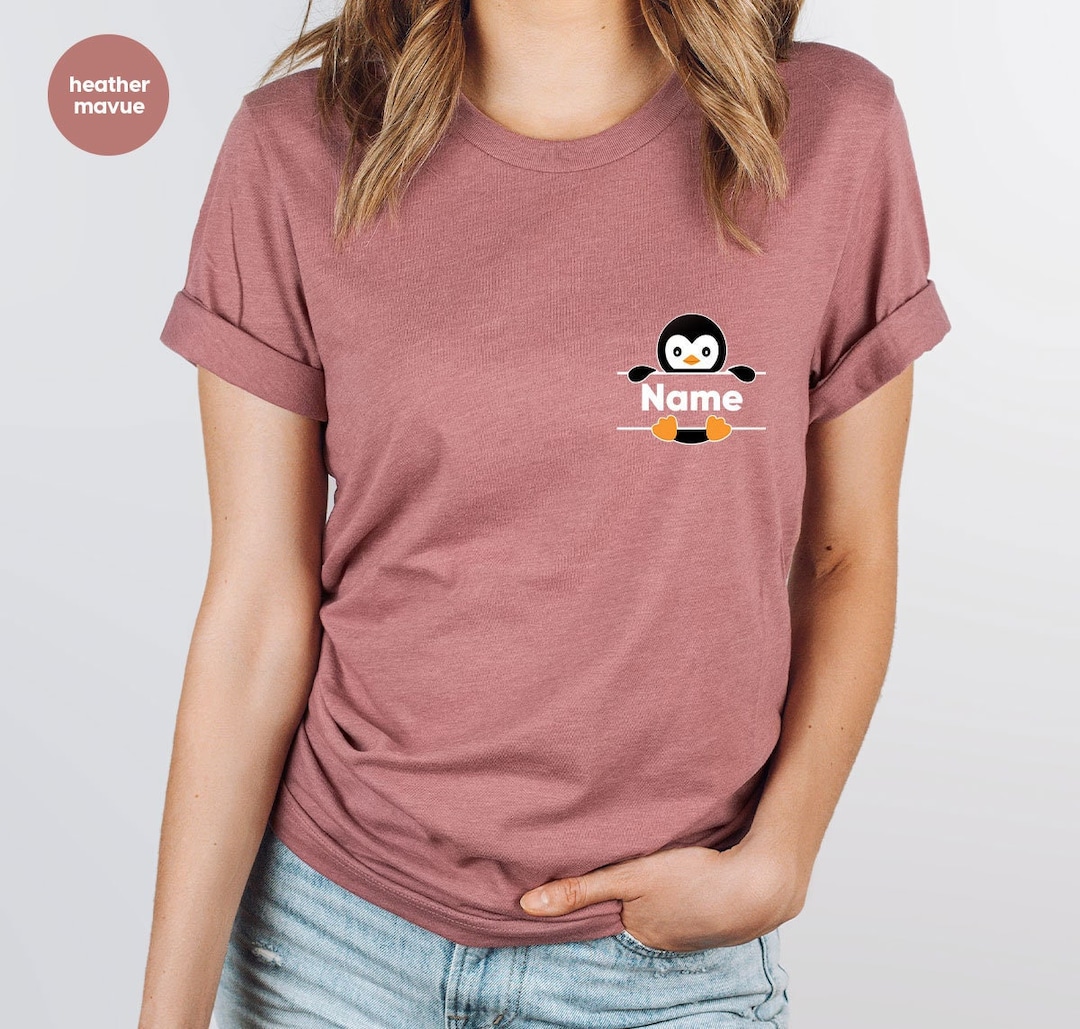 Custom Penguin Pocket Tee, Penguin Shirt, Penguin Gifts, Personalized ...