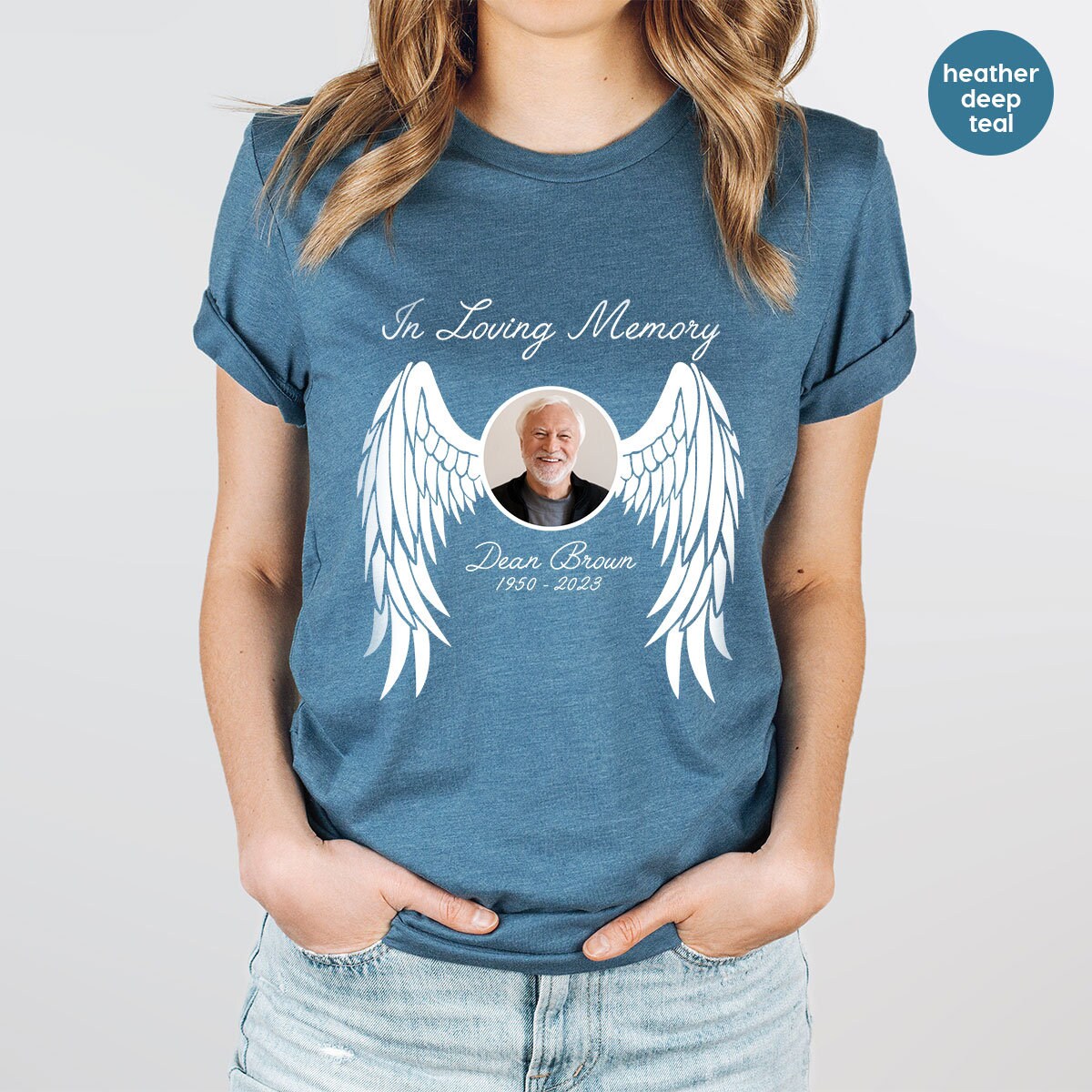 Personalized Memorial Photo T-shirt, Custom Funeral Photo Shirt, Rest ...