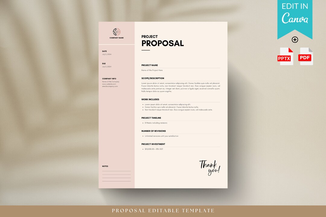 Professional Project Proposal Template Minimal Business Proposal ...