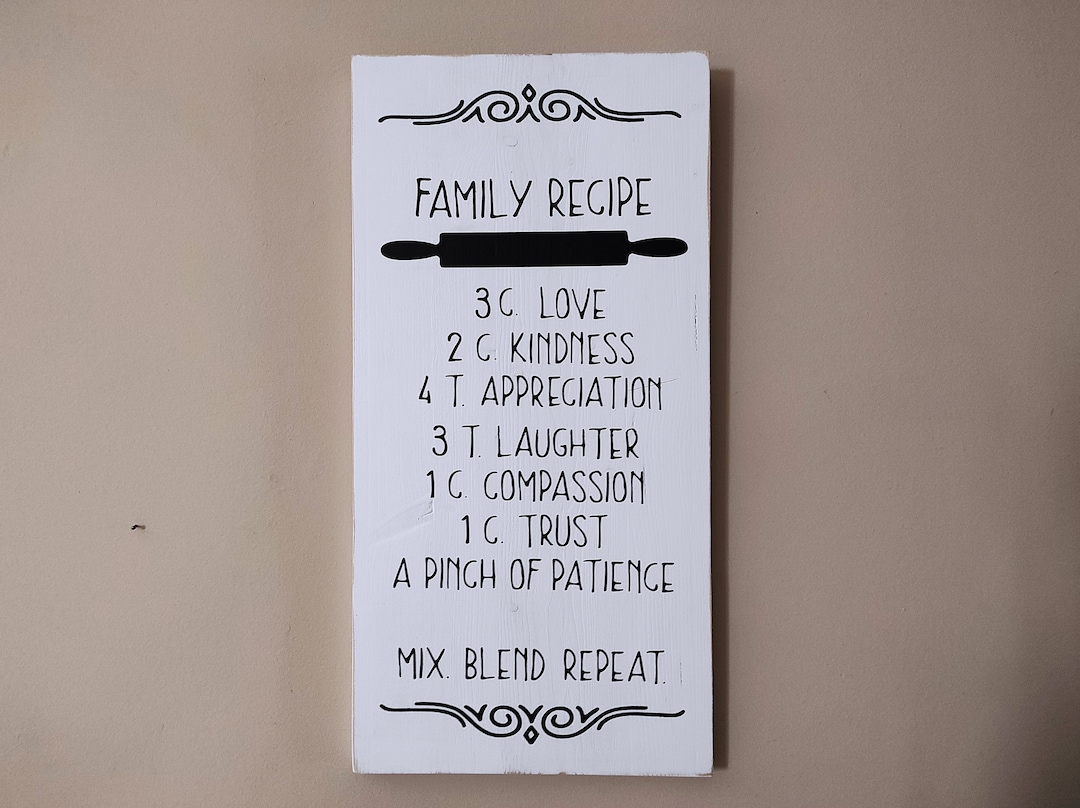 Family Recipe Wood Sign| Kitchen Decor| Family Sign| Family Recipes ...