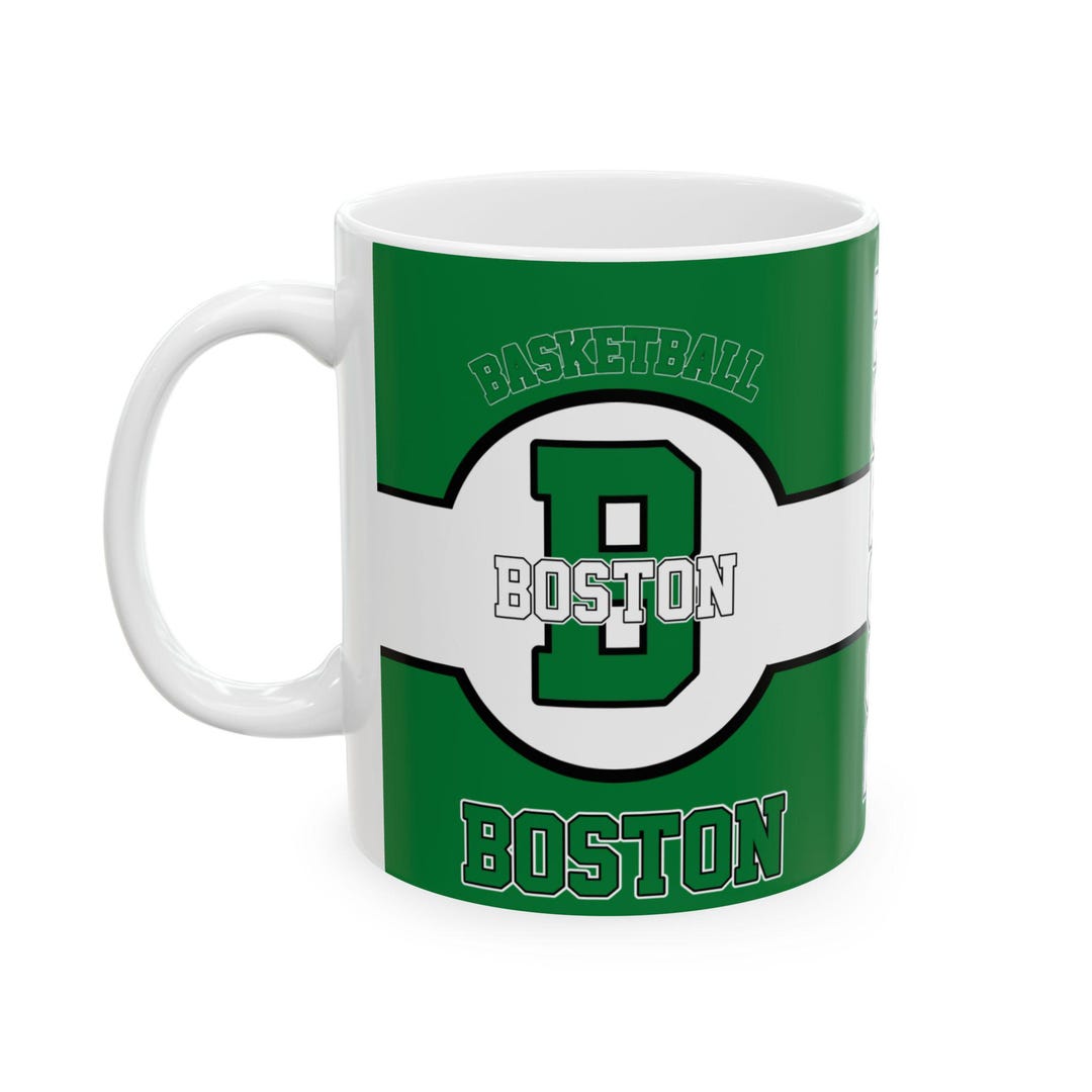Boston Celtics Ceramic Mug, Sports Fan Gift - Basketball Team Tea Cup ...