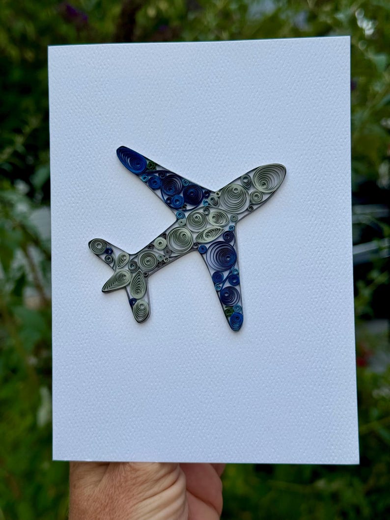 Handmade Quilled Quilled Greeting Card - 5x7 - Travel, Bon Voyage ...