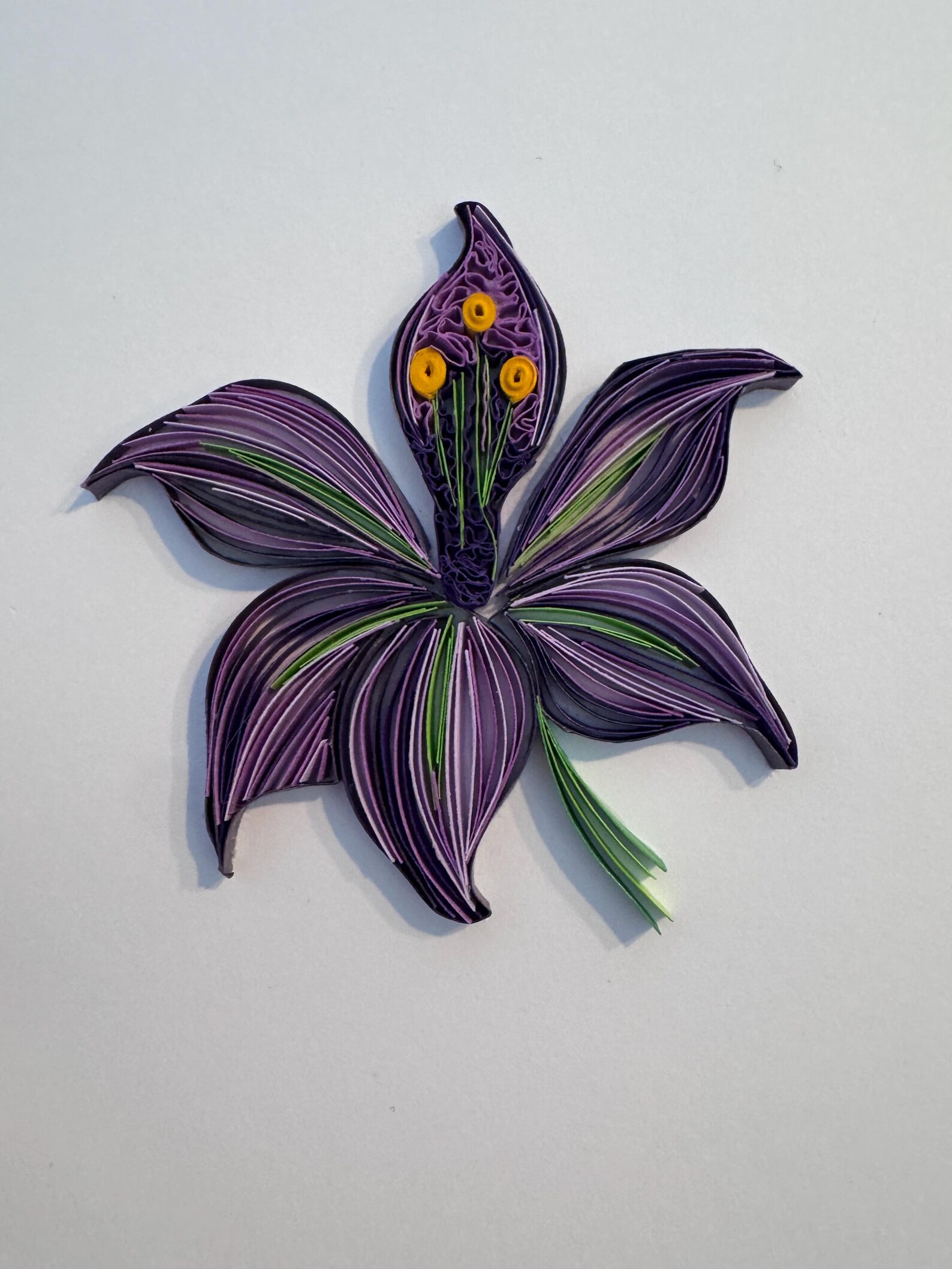 Quilled Purple Iris ~ Lily ~ Flower ~ Framed Paper Art ~ Handcrafted ...