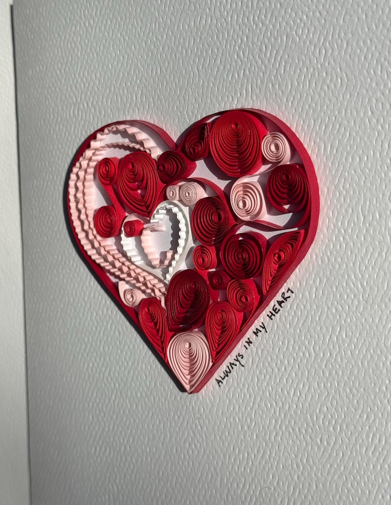 Quilled Paper Heart Card: Personalized Handmade Anniversary Keepsake - Etsy