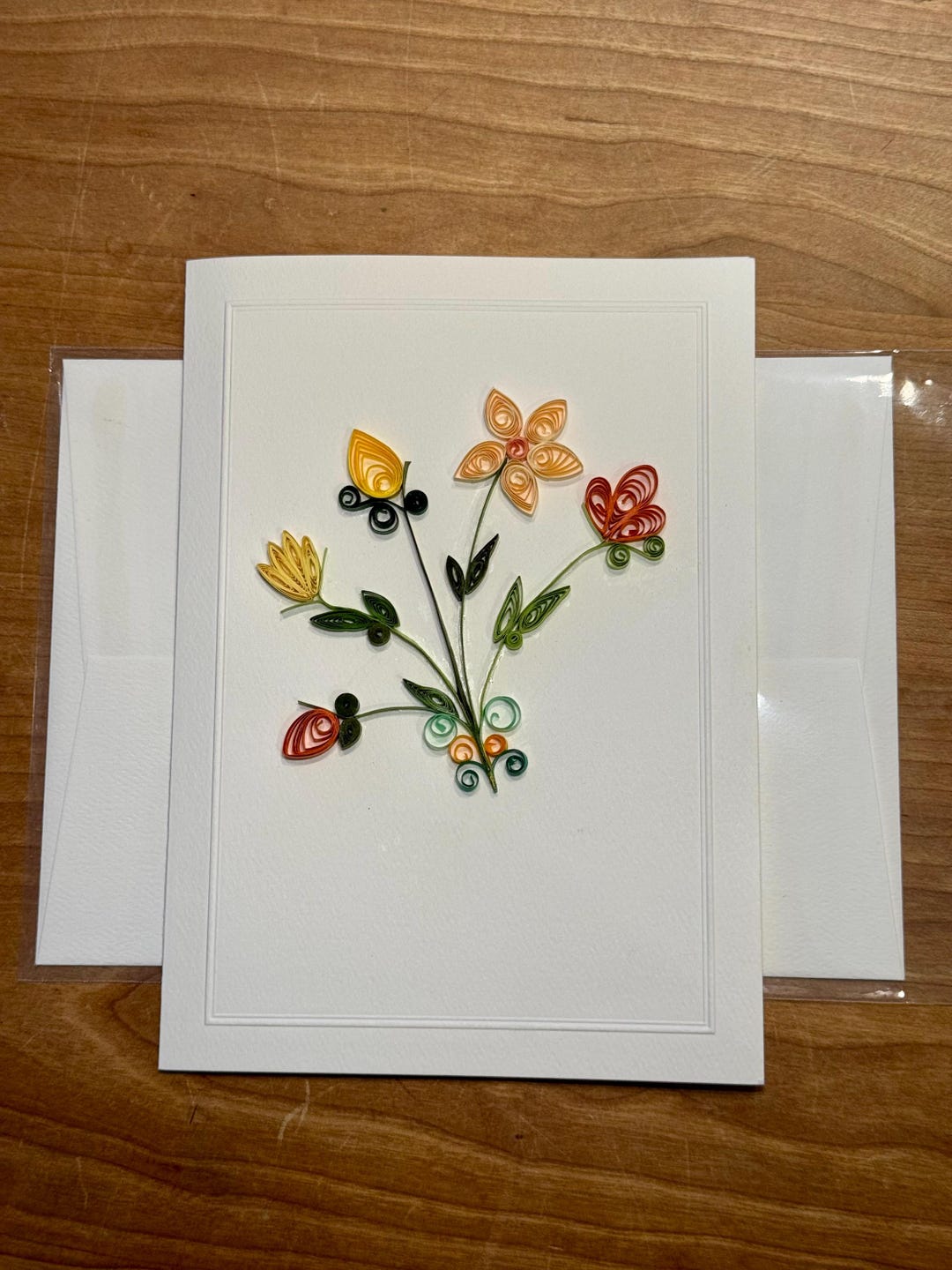 Handmade Quilled Flower Card: Paper Art Greeting Card - Etsy