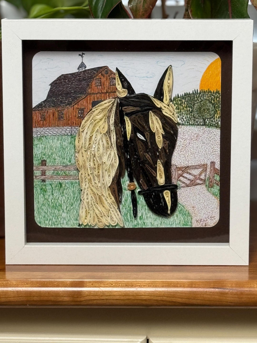Custom Quilled Horse Shadowbox: Hand-drawn Barn Scene - Etsy