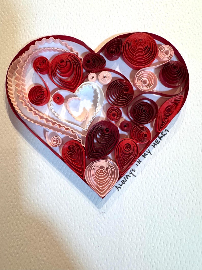 Quilled Paper Heart Card: Personalized Handmade Anniversary Keepsake - Etsy