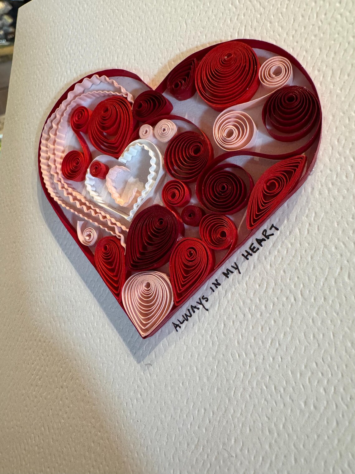 Quilled Paper Heart Card: Personalized Handmade Anniversary Keepsake - Etsy