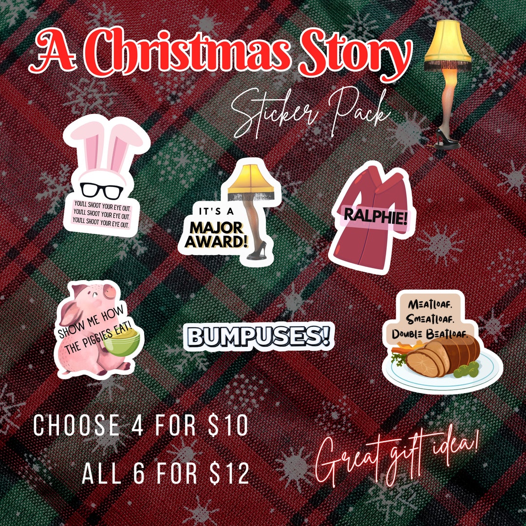 A Christmas Story Sticker Pack, Ralphie Parker, Holiday Gift Idea, Fun ...
