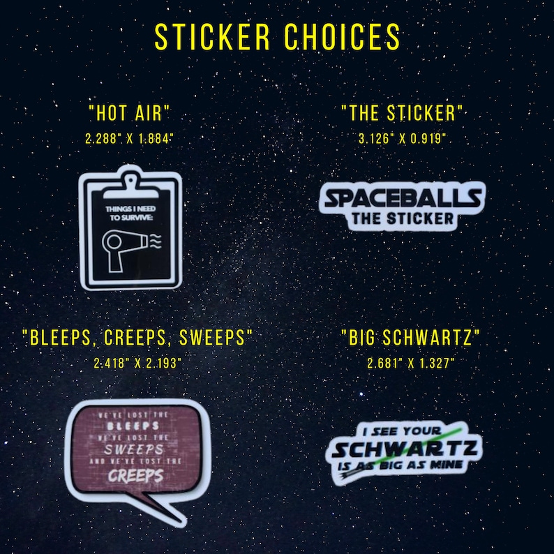 Spaceballs Sticker, Fun Gift Idea, Die Cut Stickers, Movie Sticker ...