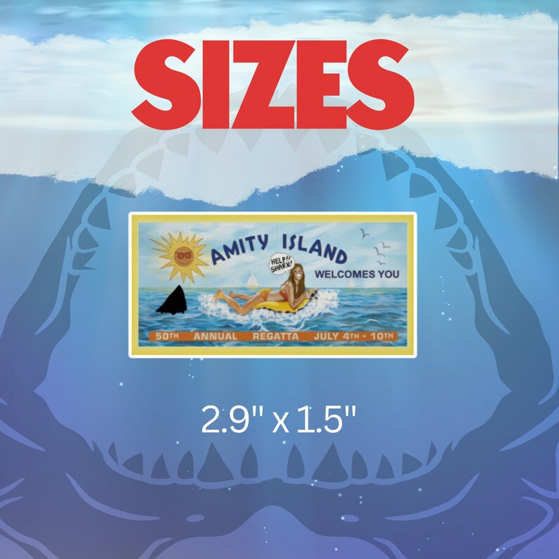 Jaws Sticker Pack, Captain Quint, Chief Brody, Amity Island Laptop ...