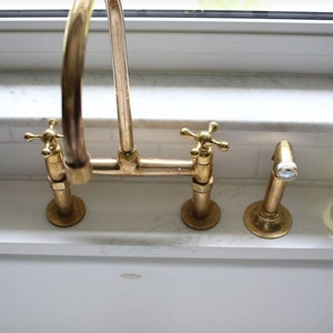 Unlacquered Brass Kitchen Faucet ,bridge Faucet,brass Kitchen Faucet ...