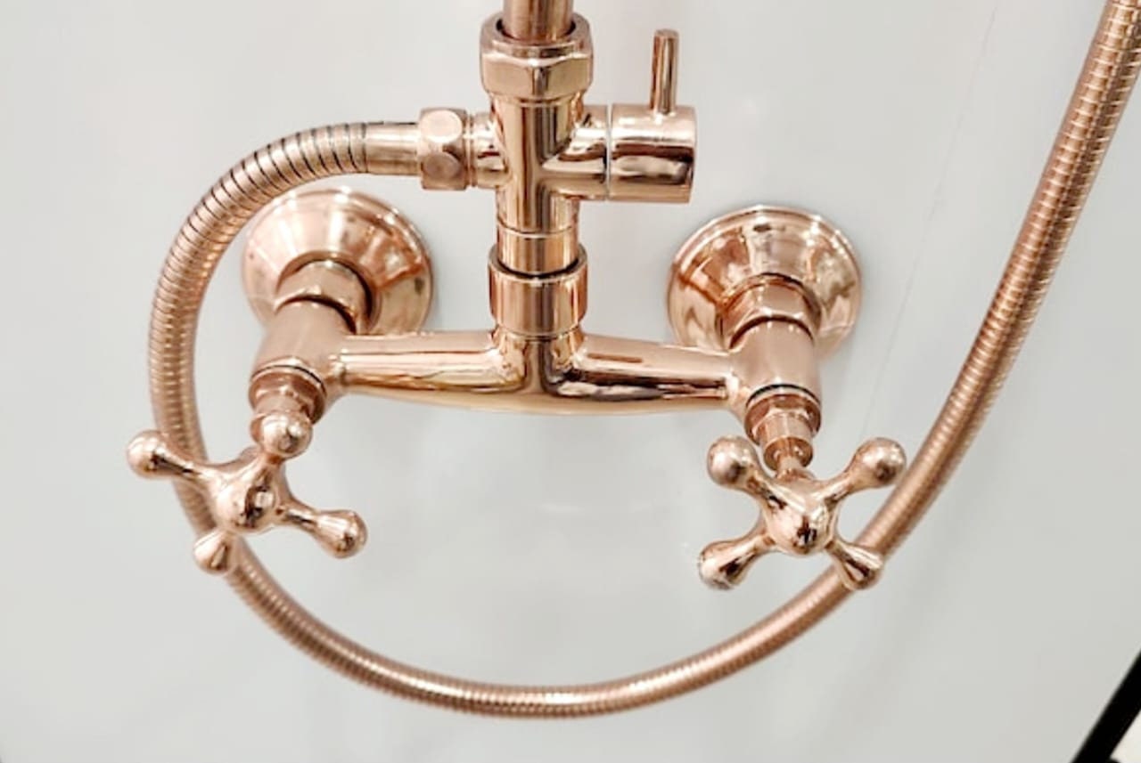 Pink Shower System ,copper Rain Shower System With Handheld Shower ...