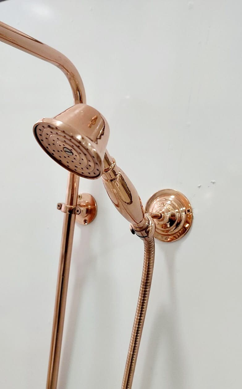 Pink Shower System ,copper Rain Shower System With Handheld Shower ...