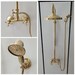Brass Exposed Pipe Wall Mount Shower With Rainfall Shower Head , Solid ...