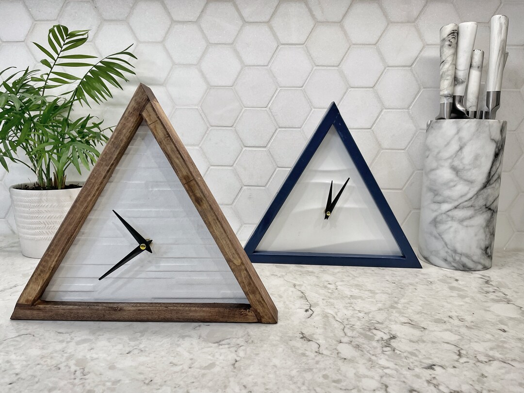 Triangle Clock Rustic Clock Triangular Wall Art Little - Etsy