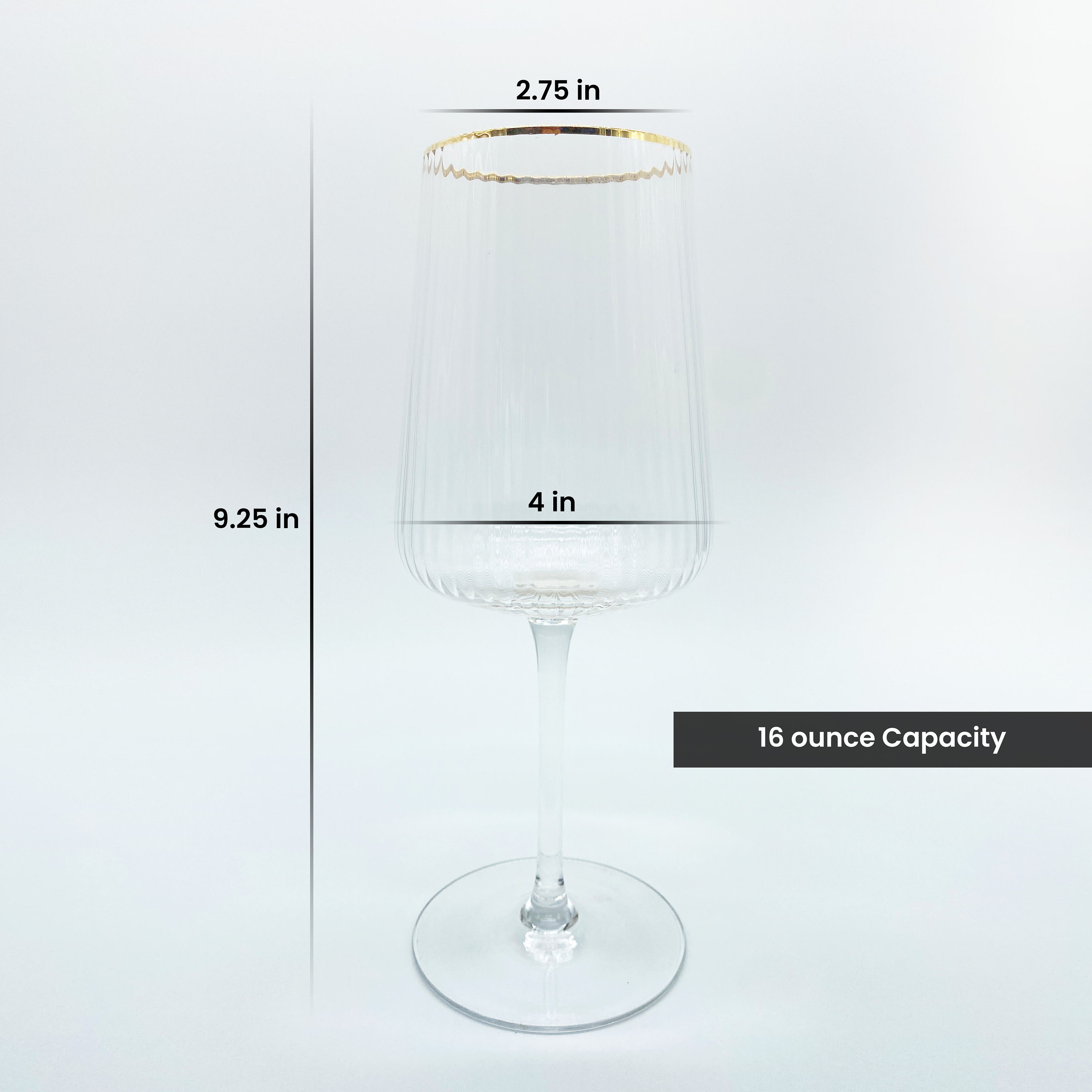 4 Pack Gold Rimmed Wine Glasses Gold Stemless Wine Glasses Gold Wine ...