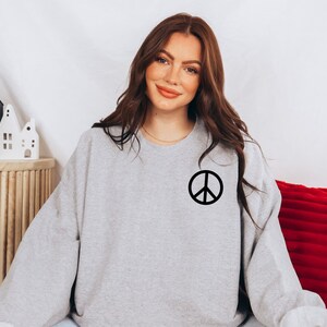 Peace Symbol Sweatshirt, Peace Sign Sweater, Women's Peace Hoodie ...