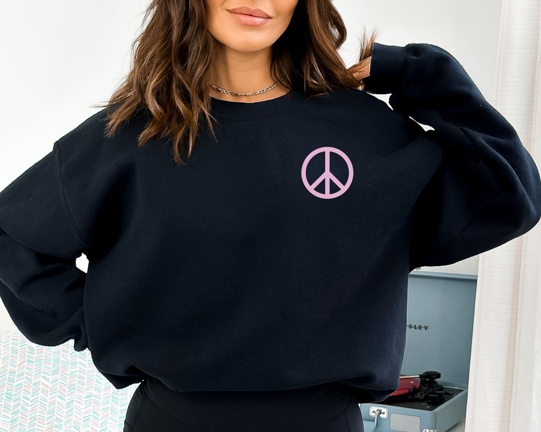 Peace Symbol Sweatshirt, Peace Sign Sweater, Women's Peace Hoodie ...