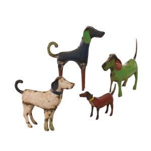 Dog Puppy Figurines Sculptures Statues Home Garden Decor Set of 4 ...